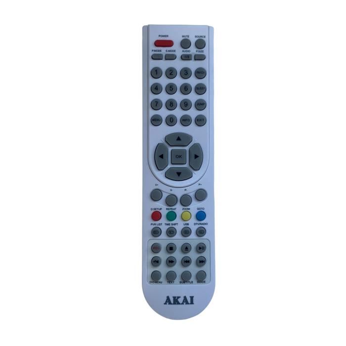 Télécommande pour TV AKAI ATE22D614K - Akai - Blanc - Télécommande - TV AKAI ATE22D614K ...