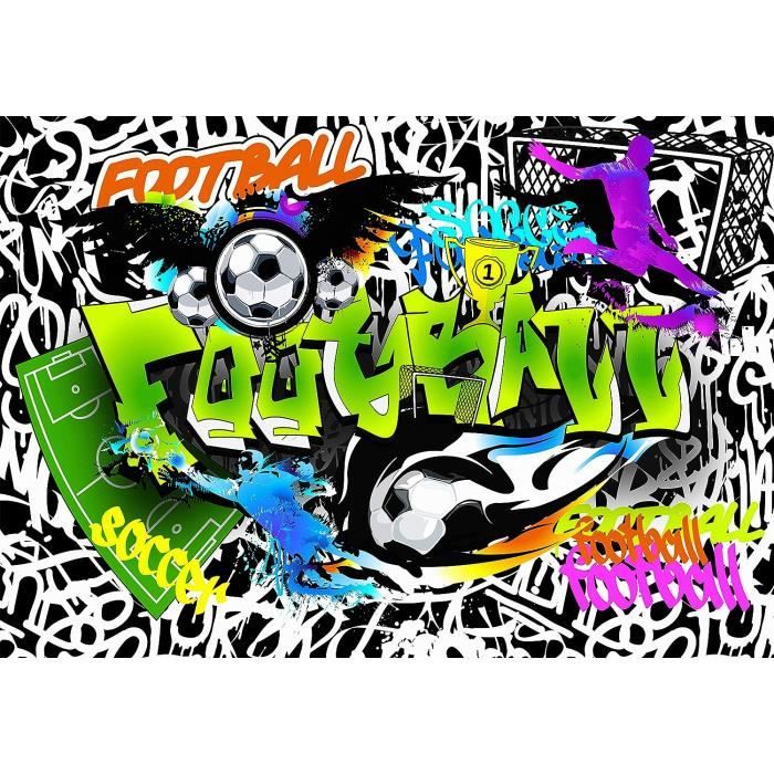 Papier Peint Adhésif Graffiti Football 343X256 Cm Xl Mural Décoration ...