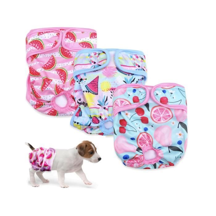 Lot de 3 Couches Chien Lavable Confortable Durable Couche L
