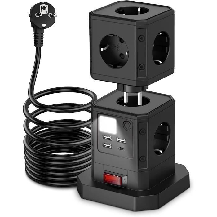 Multiprise Tour, Multiprise Cube Parasurtenseur Parafoudre avec 9 ...