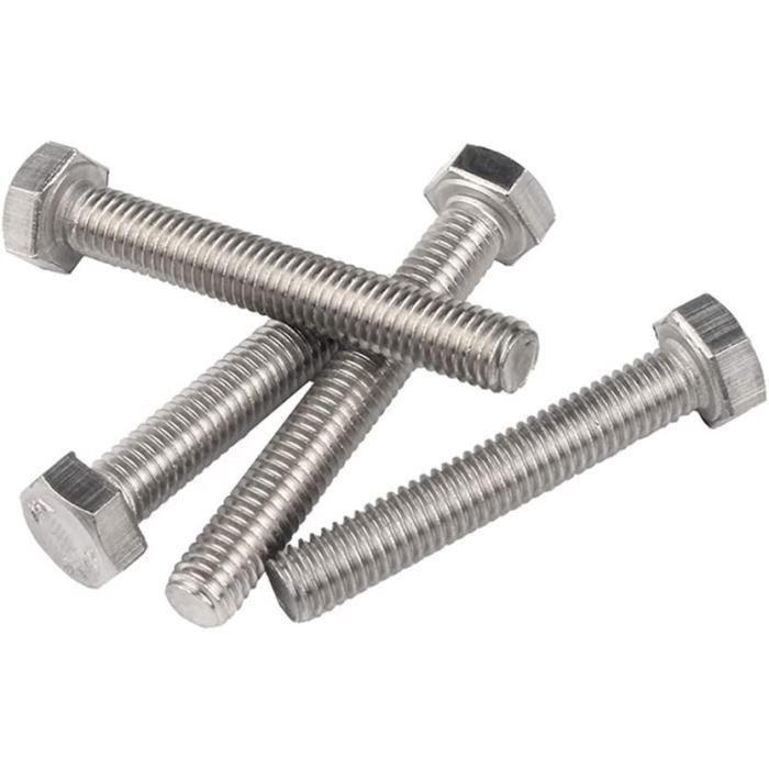 M12 Acier inox Boulons Kit - Vis tête Hex Filetage 100-120-130-140 ...