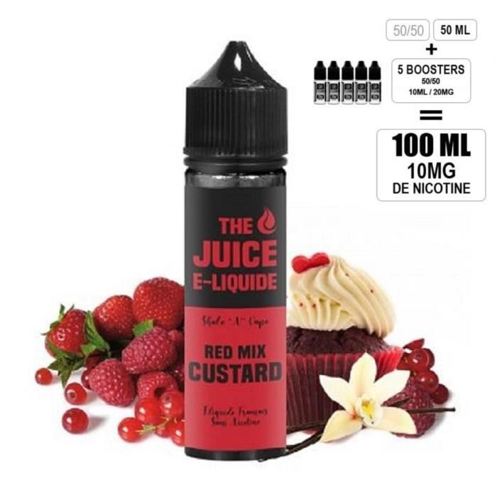 ELIQUIDE 100ML - 10MG de nicotine - MARQUE THE JUICE - AROME RED MIX ...