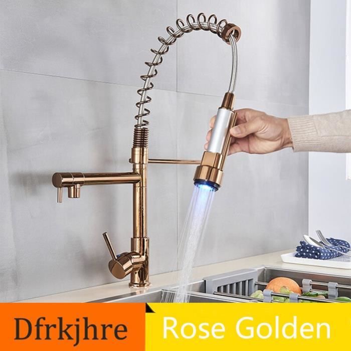Robinetterie cuisine,Pulvérisateur extractible,robinet de cuisine,or ...
