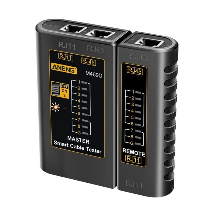 Testeur de câbles LAN - ANENG - M469D - RJ45/RJ11 - CAT5 UTP - Outil de ...
