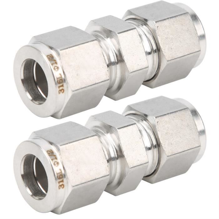 Cikonielf adaptateur pour tube de compression 2 pièces Adaptateur de tube droit à double virole ...