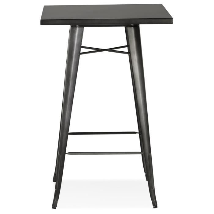 Table haute GRU en métal gris foncé - Dimensions : 70x70x105,5 cm ...