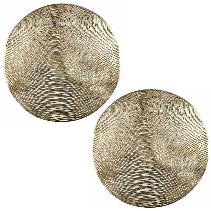 Lot de 2 sets de table rond 40 cm en plastique collection PHUKET doré ...