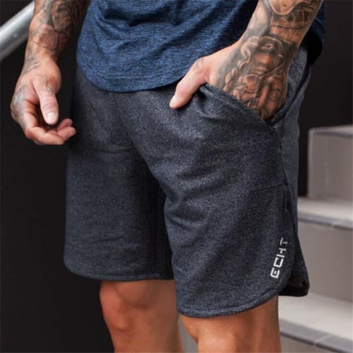 Bermudes Pantalons Courts Hommes - Coton Bodybuilding Jogger Shorts ...