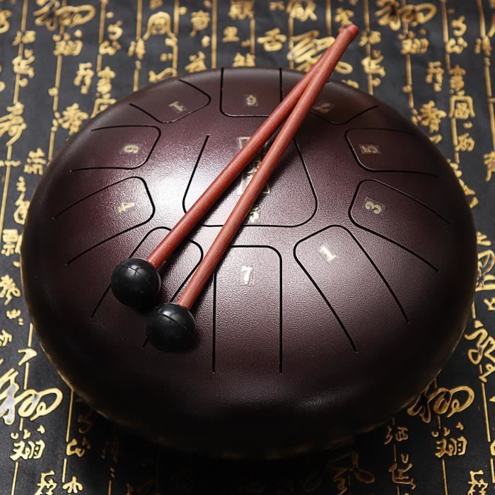 NEUFU Tongue Drum 11 Sons Tambour de Langue Main Handpan Instrument de ...