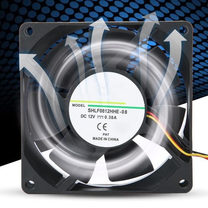 JIA Ventilateur de refroidissement 0.38A DC 12V 3PIN Ventilateur de ...