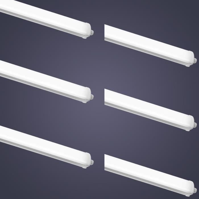6 Paquets Tube Neon Led 90 Cm, Étanche Ip65 Reglette Led 30W 3600Lm ...