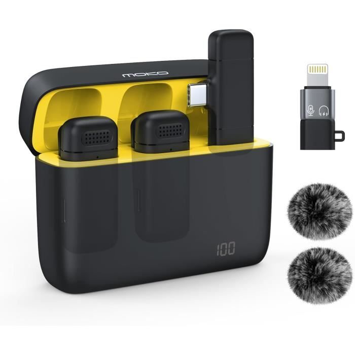 Microphone Lavalier sans Fil pour iPhone iPad Android, Micros sans Fil ...