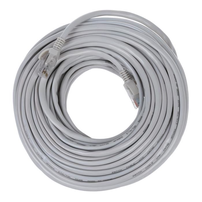 Cable Ethernet, CAT5e - 100 pieds blancs (materielle LAN) Cable Patch ...