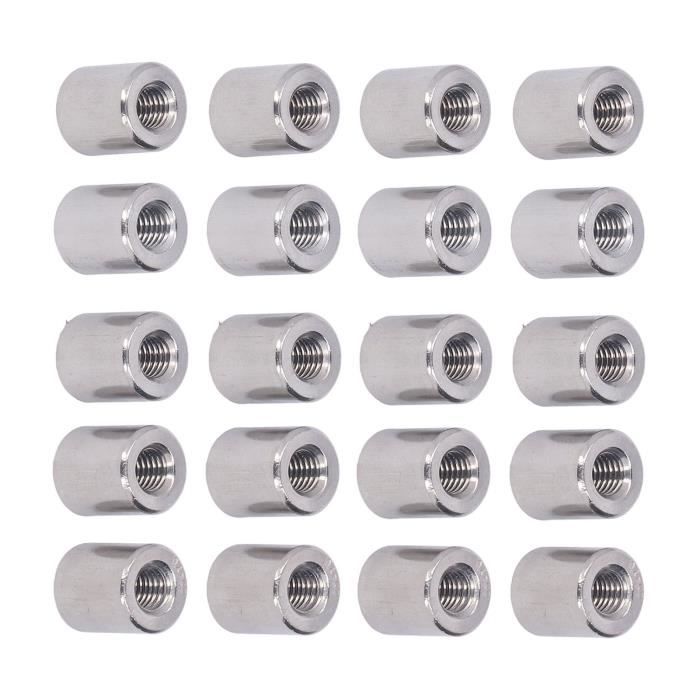 YID crous de couplage ronds crous D'accouplement Cylindrique M6, écrou D'accouplement Rond crou ...