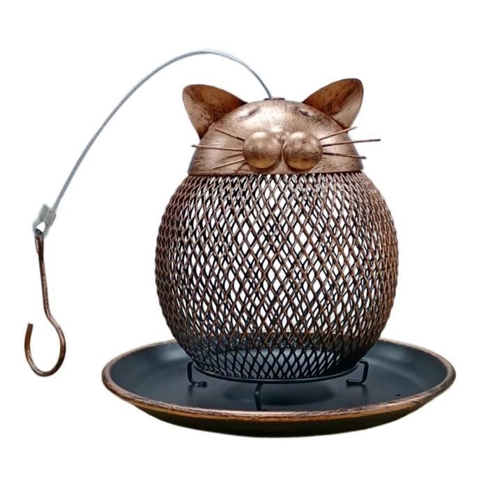 YID mangeoire à oiseaux en forme de tête de chat Chaton en métal ...