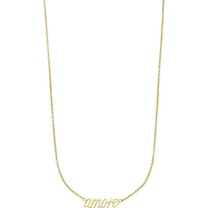 ® Collier Amore (Or, Argent), Collier Femme Fantaisie En Acier Inoxydable, Chaîne Filigrane ...