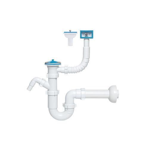 Siphon tubulaire pour évier un bac, à panier en métal de diamètre 70 mm ...