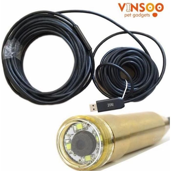 VINSOO®USB Endoscope 20M 14.5mm Flexible IP67 Étanche Endoscope D ...