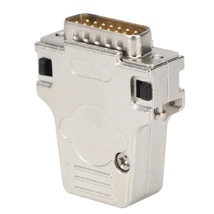 Zerone Adaptateur D-SUB DB15P-180 D-SUB Connecteur Série Coque en Métal ...
