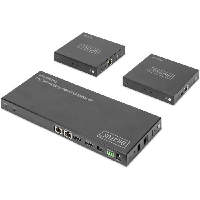 HDMI Extender-Splitter Set - 1x émetteur 2x récepteur - jusqu'à 70m de ...