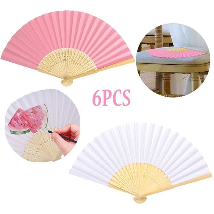 Éventail vierge mariage éventail blancs pliantes papier éventail ...