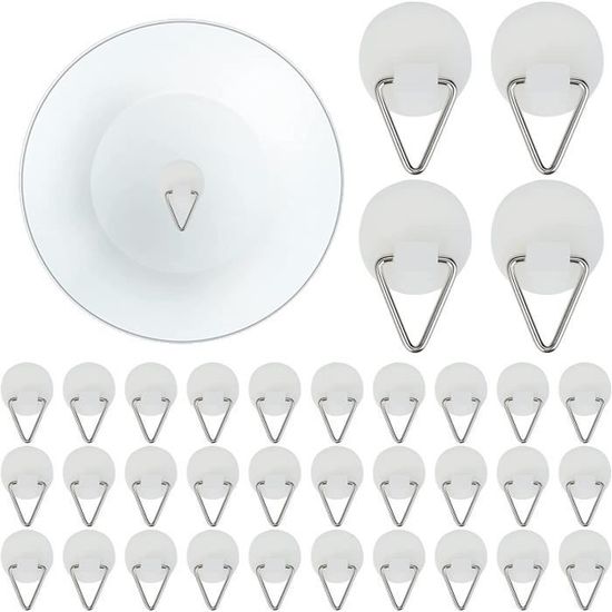 Attache Cadre Adhésif, Lot de 50 Accroches Tableaux Adhésives Supports ...