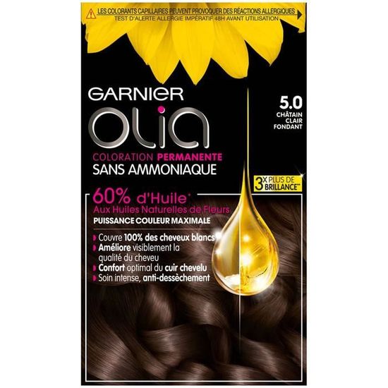 LOT DE 8 - OLIA : Coloration permanente châtin clair fondant 5.0 ...
