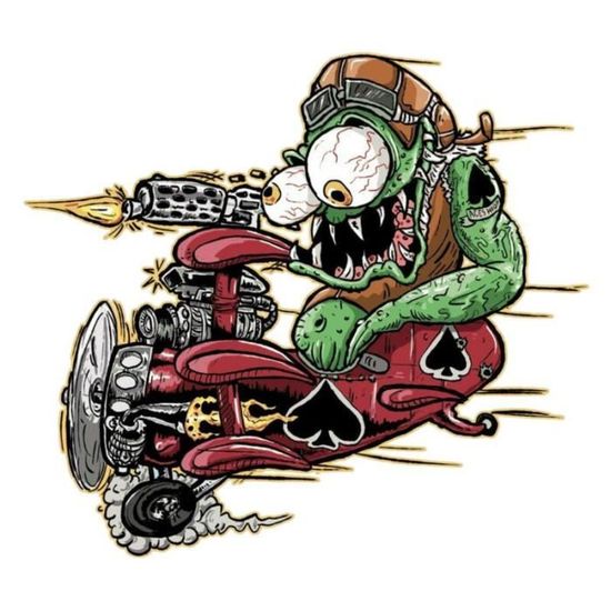 Autocollants moto Lethal Threat Red Baron Monster - rouge/vert - 60x80 ...