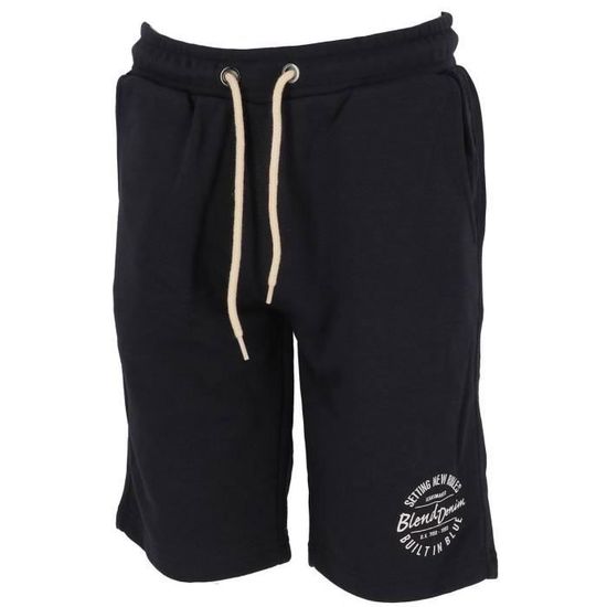 Short bermuda homme - Blend - Popy dk navy sw - Taille élastique - Logo ...
