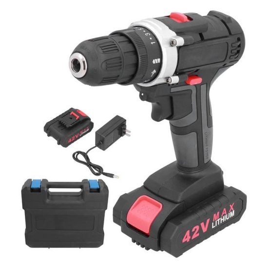 VINGVO Perceuse à main Perceuse électrique sans fil 42V Tournevis ...