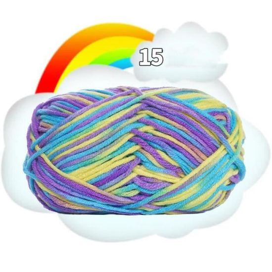 Fil de laine à tricoter en coton doux coloré 50G fils de laine épais au ...