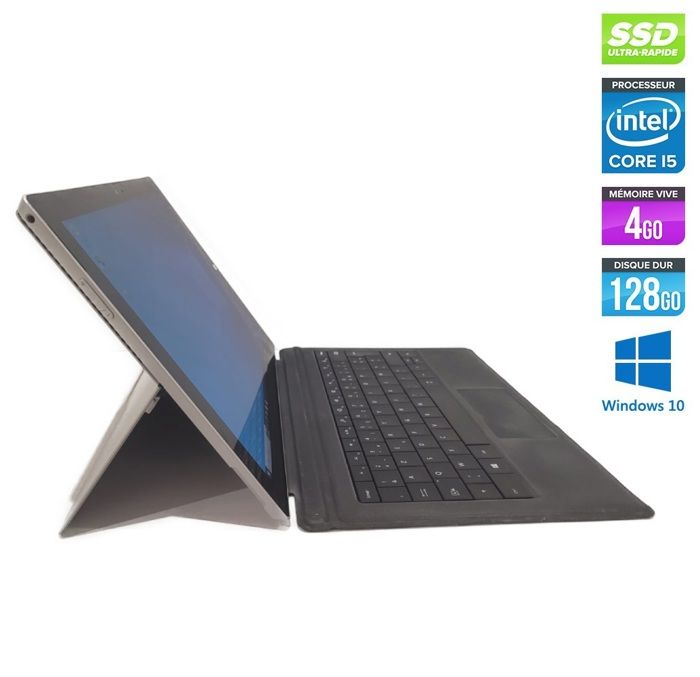 Tablette Microsoft Surface Pro 3 Tablette Core i5 4300U - 1.9 GHz Win 10 Pro 4 Go RAM 128 Go SSD ...