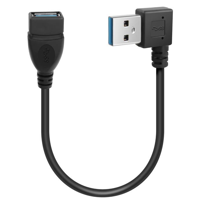 Câble Usb Court 0,2 M 90 Degrés Usb 3.0 Type A Mâle Vers Femelle Câble ...