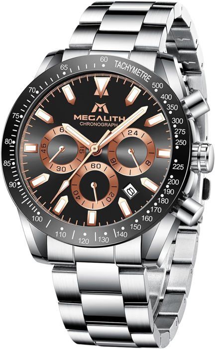 Montre Homme Chronographe Etanche Montres Sport Bracelet Acier ...