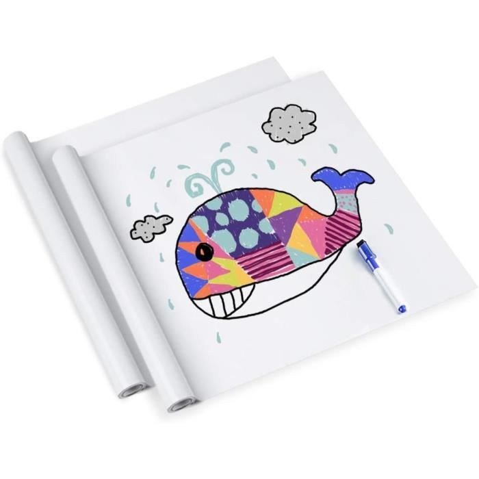 Grand Tableau Blanc Adhésif Multifonction Ardoise Effaçable Sticker ...