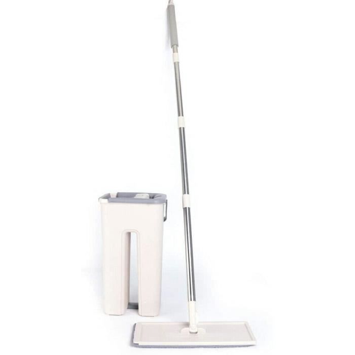 Futchoy Balai serpillere 360° + seau - 10 tampons en microfibre - Pour ...