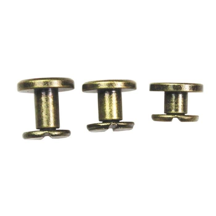 Bronze-5mm -Rivets à tête plate Double,pour valise cuir,artisanat en ...
