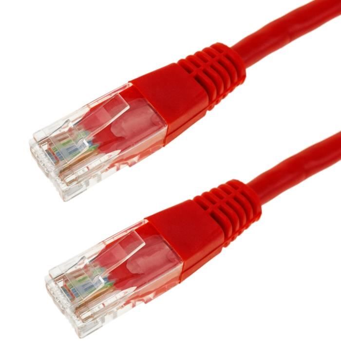 CableMarkt - Câble réseau Cat 5e UTP RJ45 50 cm rouge - Cdiscount Informatique
