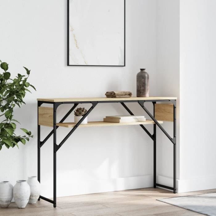 Table Console - DIOCHE - Console Extensible - Chêne Sonoma - 105x30x75 ...