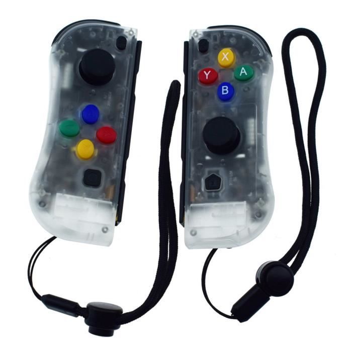 Une paire contrôleurs de jeu Joy-con transparent compatible pour ...