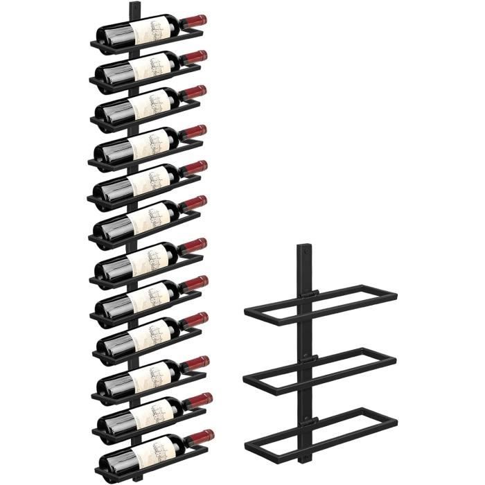 Étagère À Vin En Métal Noir, Casier À Vin Mural Pour Tous Les Types De Vins, Casiers À Bouteille ...