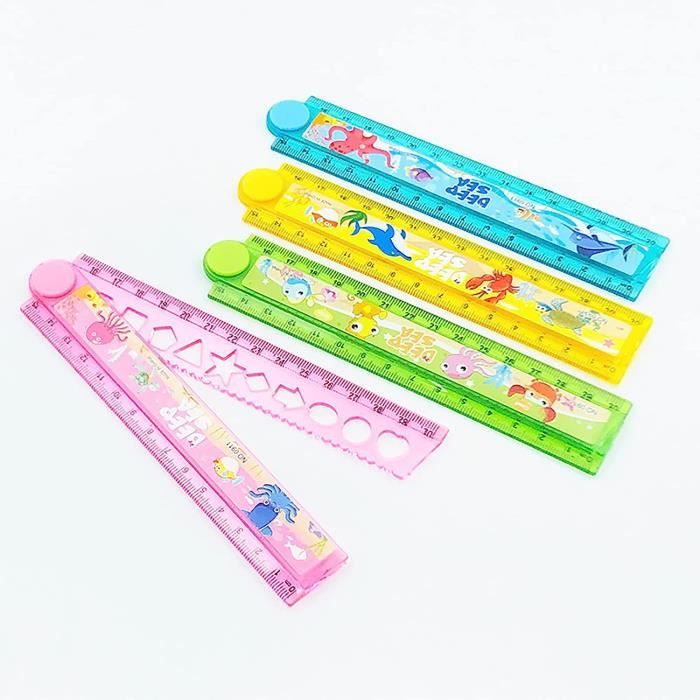 HREDZEO Pliable Règle 30cm,4 Pcs Règle Pliante Règle Transparente Règle ...