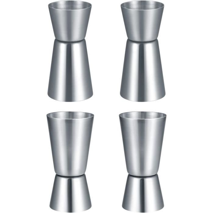 4 Pièces Cocktail Jigger, Doseur Cocktail 25-50 ml, Tasse à Mesurer ...
