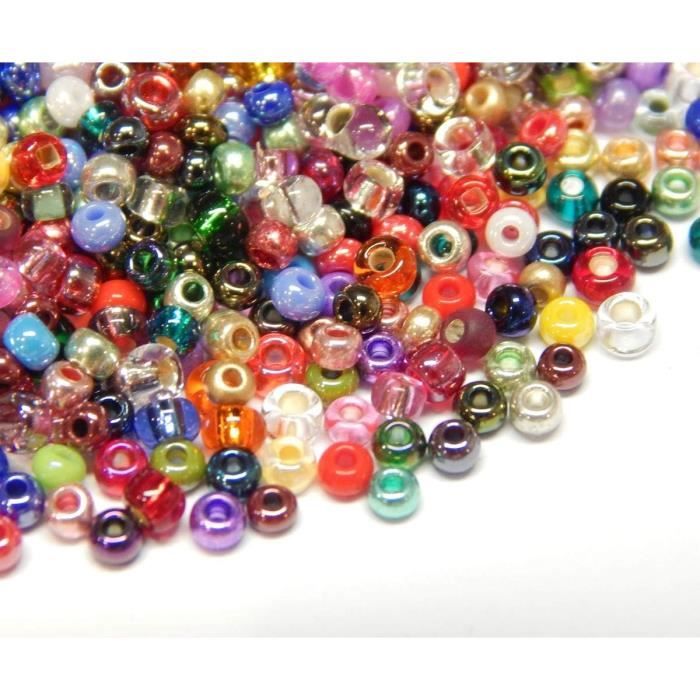 Perlin Preciosa Ornela Lot de 9 000 perles de rocaille en verre de 2 mm ...