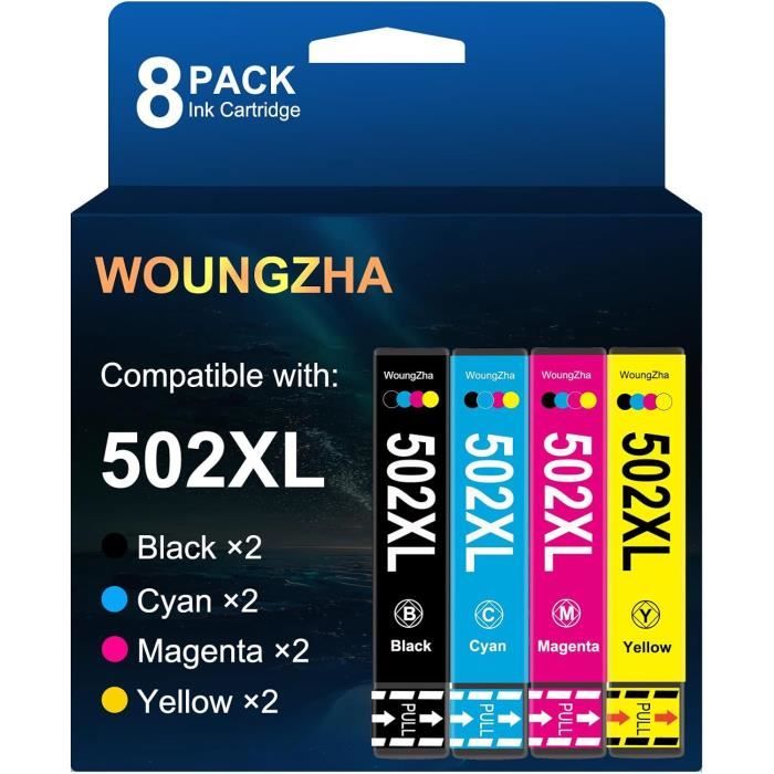Teng 8X 502Xl Cartouche D'Encre Pour Epson 502 Xl Compatible Avec Epson Expression Home Xp-5100 ...