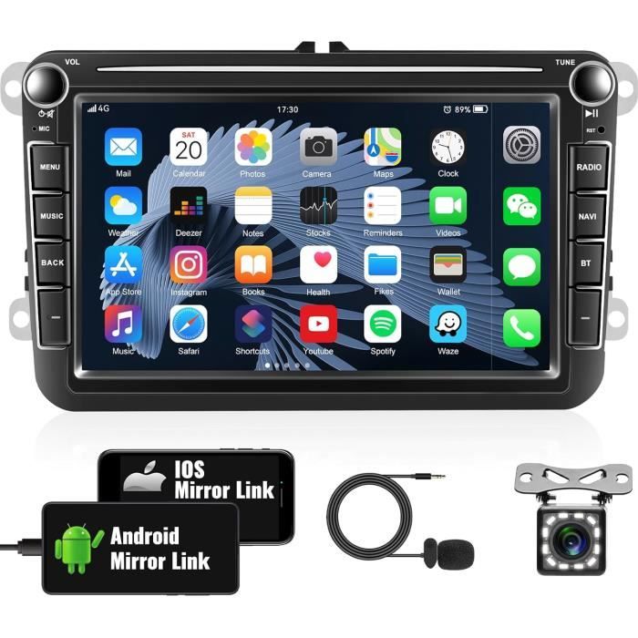 [2023 Nouveau] Android Autoradio Pour Vw Golf 5 6 Passat Touran Polo Skoda,8 Pouces 2 Din Hd ...