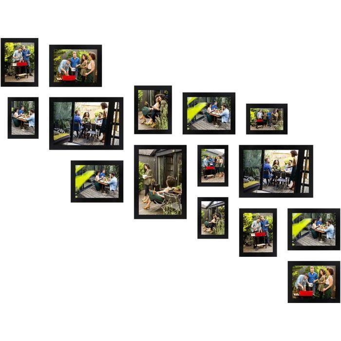 Set De Cadres Photo Collage Paris Avec 15 Cadres En Bois Noir, Composé ...