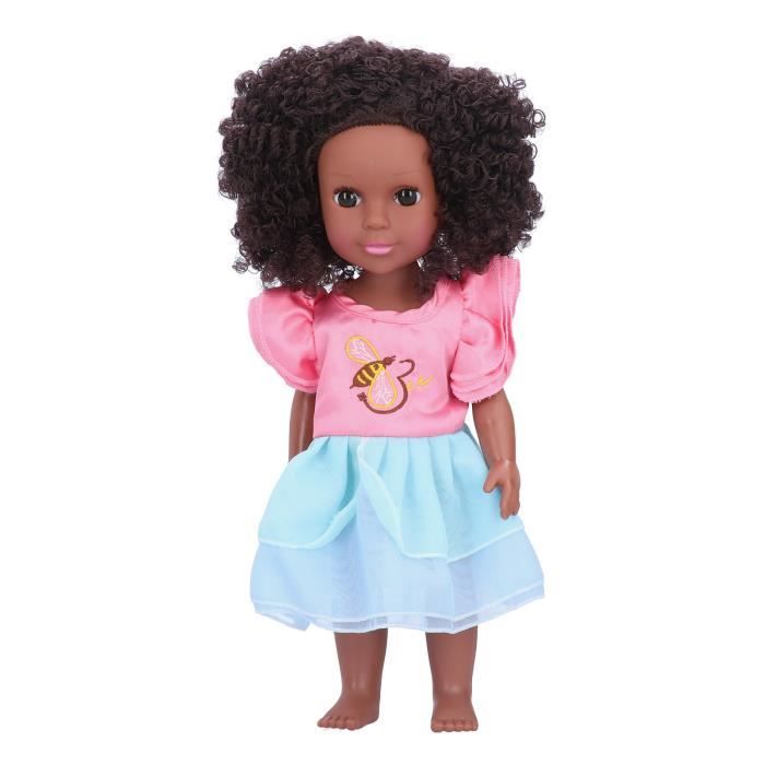 VINGVO poupée d'enfants Exquise africaine fille noire poupée réaliste ...