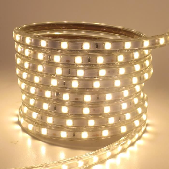 BANDE LED,blanc chaud-13m--Bande lumineuse étanche à 60LED, ruban ...