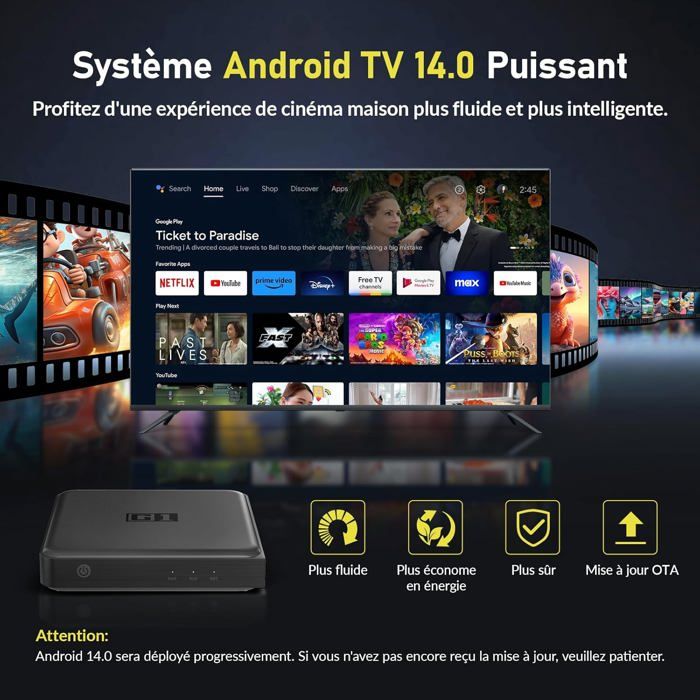 Boîtier Android TV 4K HDR - SWAPY - Compatible Google et Netflix ...